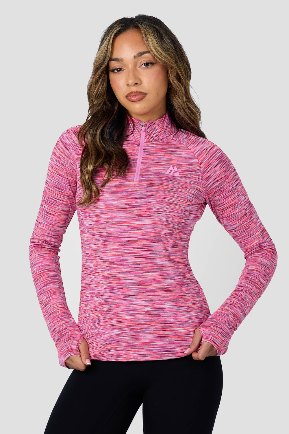 Montirex Women's Trail 1/4 Zip Sportswear Gymwear - Fuchsia/Pink