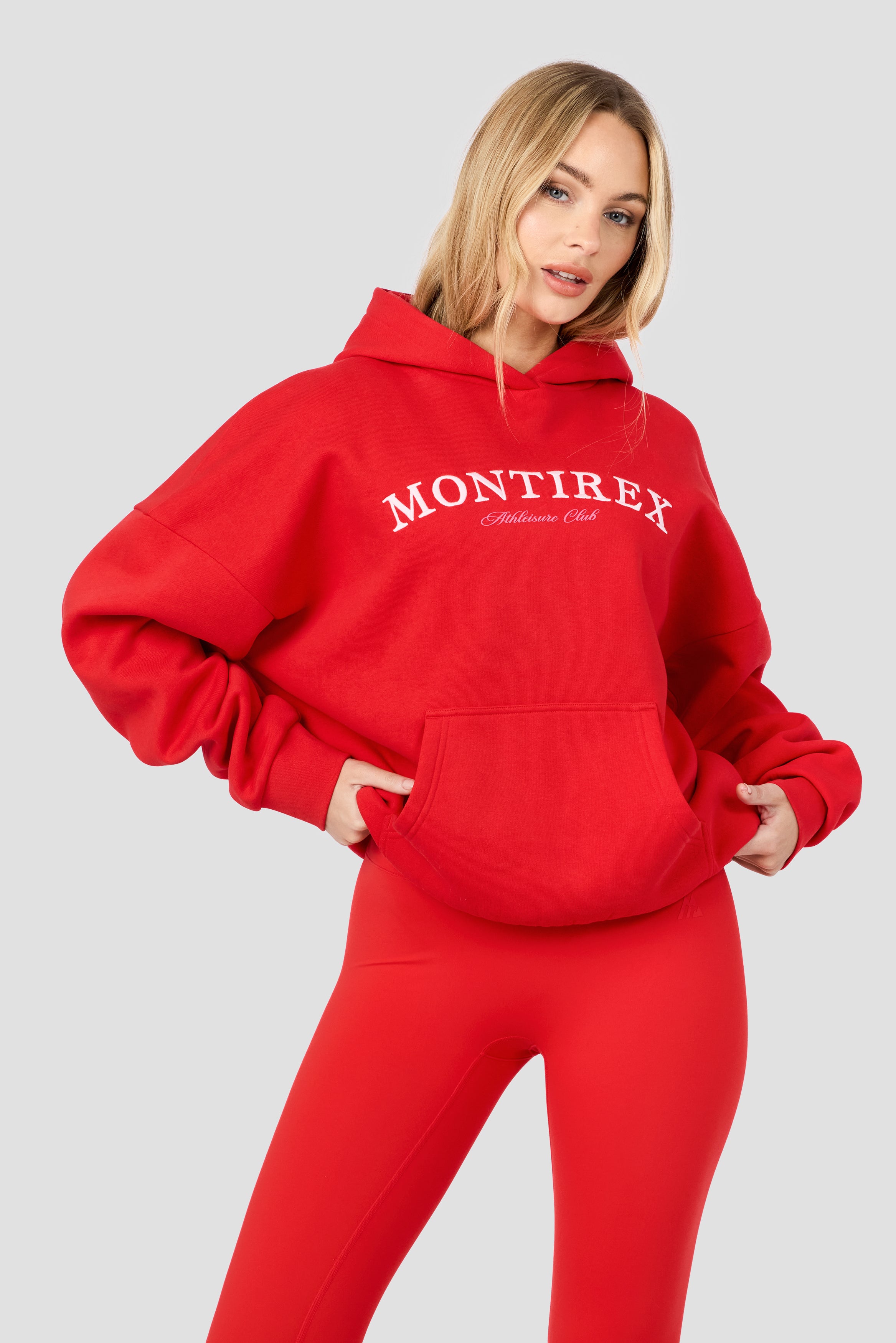 Athleisure Club Hood Poppy Red | Montirex Sportswear Gymwear