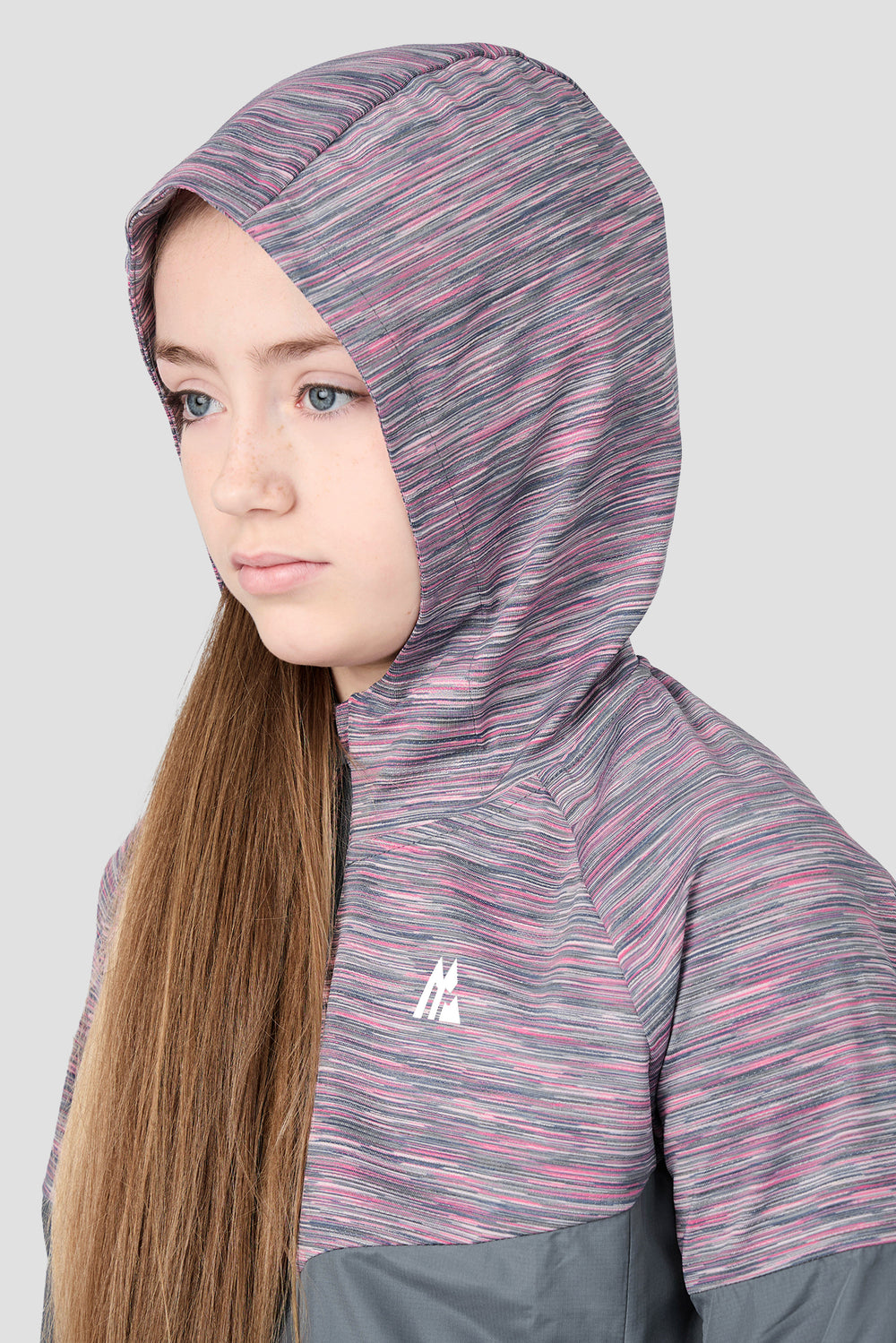 Montirex Girls Trail Windbreaker - Grey/Pink Sportswear Clothing